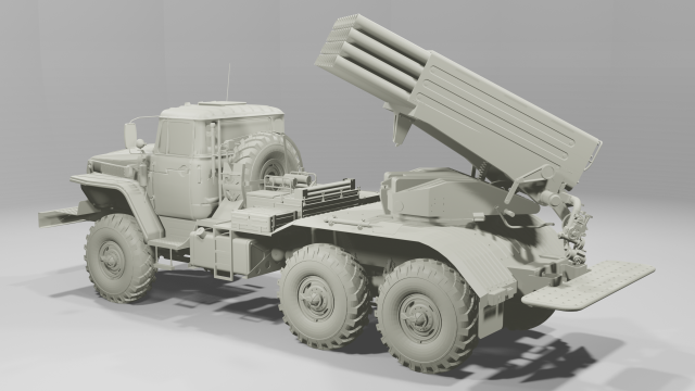 Multiple launch rocket system Grad STL 3D Model in Artillery 3DExport