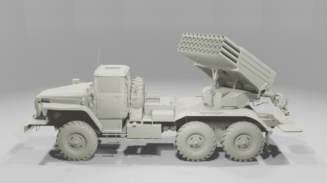 Multiple launch rocket system Grad STL 3D Model in Artillery 3DExport
