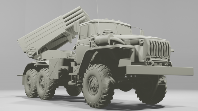 Multiple launch rocket system Grad STL 3D Model in Artillery 3DExport