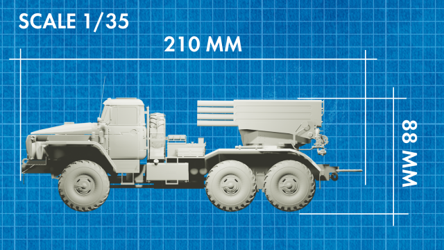 Multiple launch rocket system Grad STL 3D Model in Artillery 3DExport