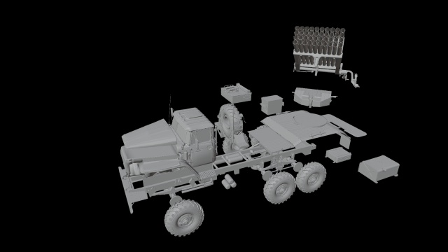 Multiple launch rocket system Grad STL 3D Model in Artillery 3DExport