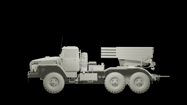 Multiple launch rocket system Grad STL 3D Model in Artillery 3DExport