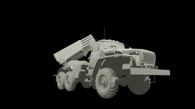 Multiple launch rocket system Grad STL 3D Model in Artillery 3DExport