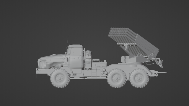 Multiple launch rocket system Grad STL 3D Model in Artillery 3DExport
