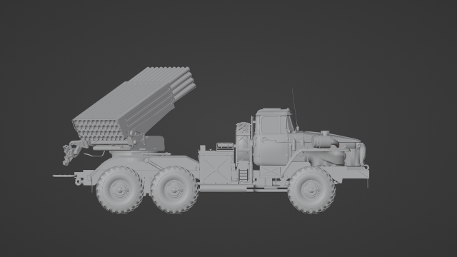 Multiple launch rocket system Grad STL 3D Model in Artillery 3DExport