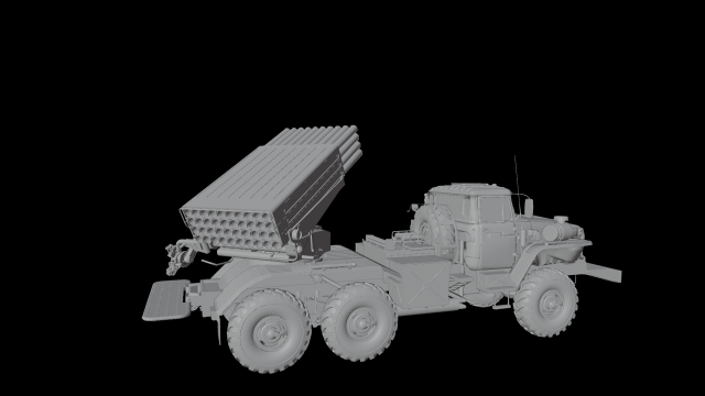 Multiple launch rocket system Grad STL 3D Model in Artillery 3DExport