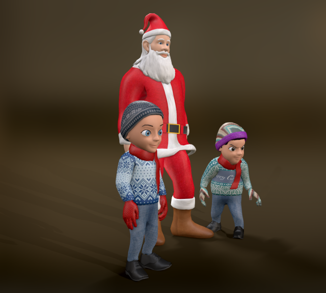 Christmas Character Bundles 3D Model in Fantasy 3DExport