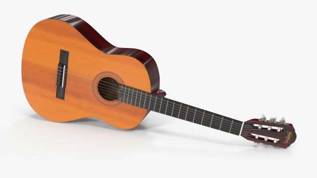 Classical Guitar 3D Model in Guitar 3DExport