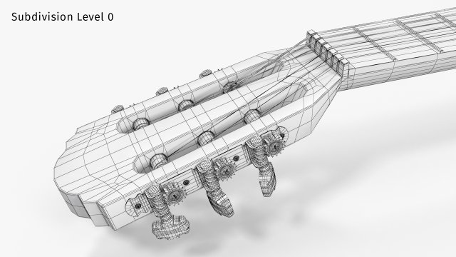Classical Guitar 3D Model in Guitar 3DExport