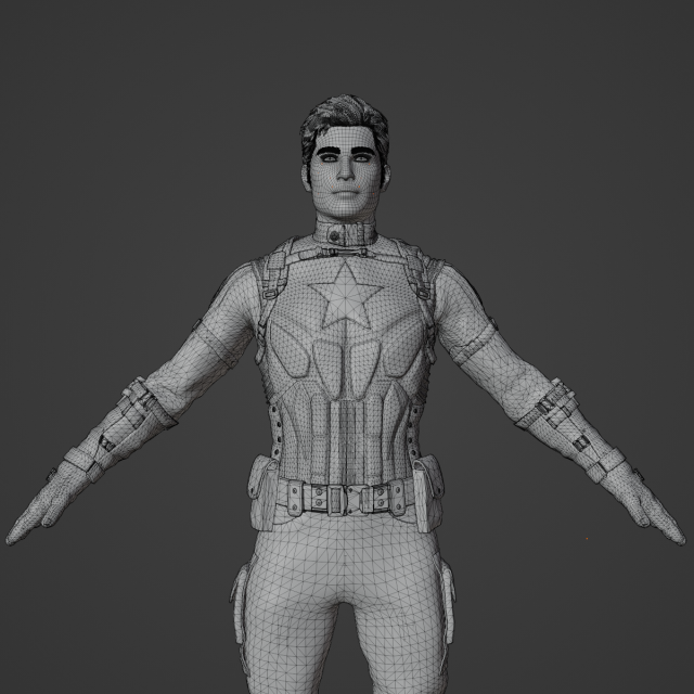 Captain America Realistic Character 3D Model in Man 3DExport