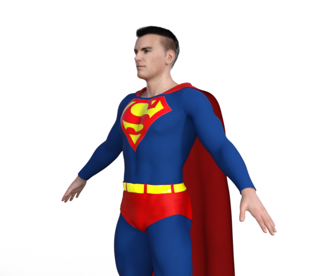 Classic Superman Realistic Character 3D Model in Man 3DExport