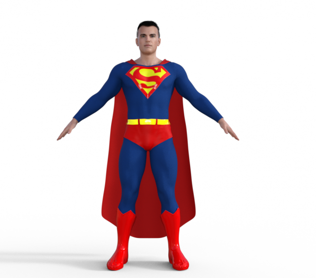 Classic Superman Realistic Character 3D Model in Man 3DExport