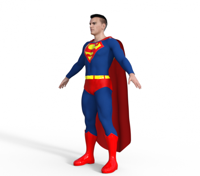 Classic Superman Realistic Character 3D Model in Man 3DExport