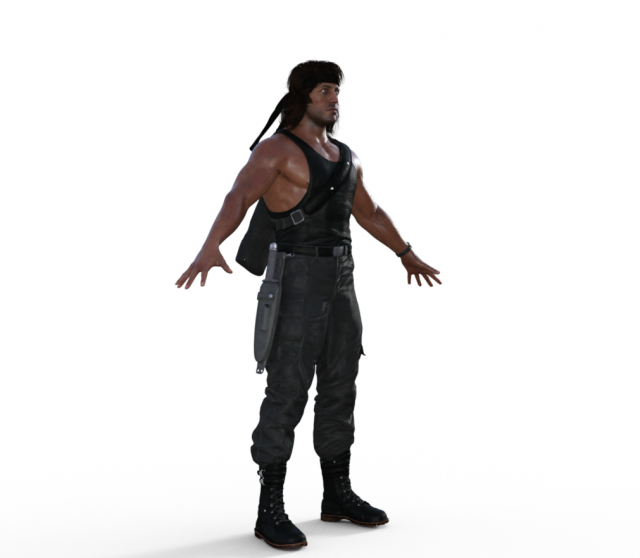 Rambo Realistic Character 3D Model in Man 3DExport