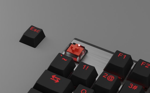 Mechanical Keyboard Coolermaster Metal Base Red Switches 3D Model in ...