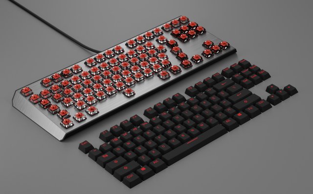 Mechanical Keyboard Coolermaster Metal Base Red Switches 3D Model in ...