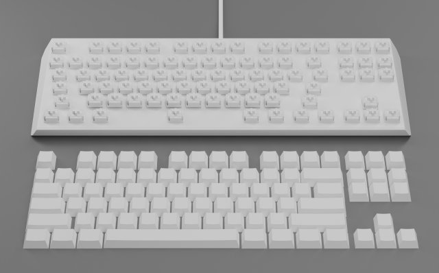 Mechanical Keyboard Coolermaster Metal Base Red Switches 3D Model in ...