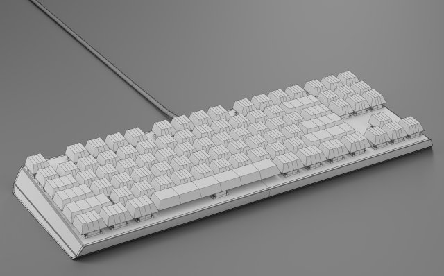 Mechanical Keyboard Coolermaster Metal Base Red Switches 3D Model in ...