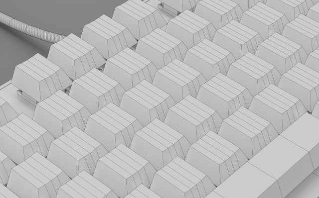 Mechanical Keyboard Coolermaster Metal Base Red Switches 3D Model in ...