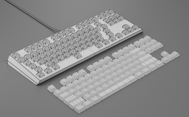 Mechanical Keyboard Coolermaster Metal Base Red Switches 3D Model in ...