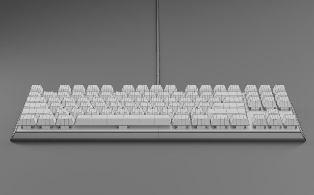 Mechanical Keyboard Coolermaster Metal Base Red Switches 3D Model in ...