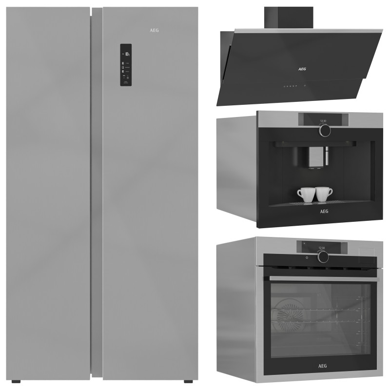 AEG Appliance Collection Set 01 3D Model in Kitchen 3DExport
