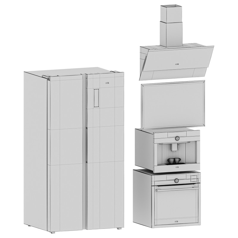 AEG Appliance Collection Set 01 3D Model in Kitchen 3DExport
