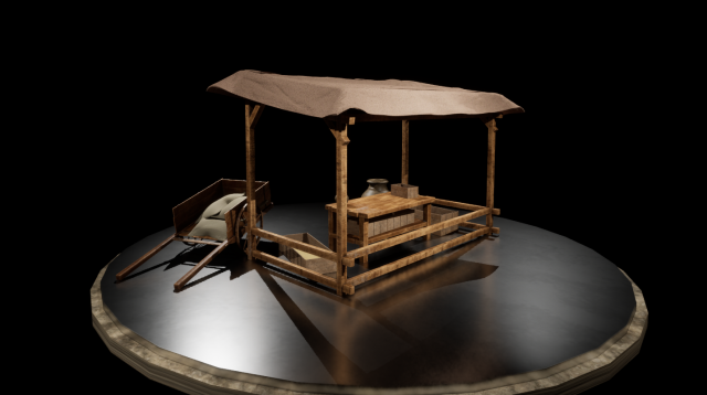 Medieval Market Stall 3D Model in Environment 3DExport