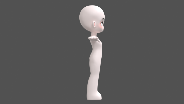 Base Model Cartoon Character Low-poly 3D Model in Anatomy 3DExport