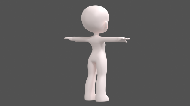 Base Model Cartoon Character Low-poly 3D Model in Anatomy 3DExport