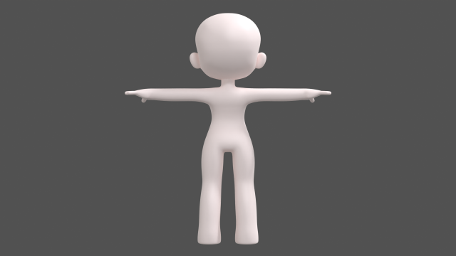 Base Model Cartoon Character Low-poly 3D Model in Anatomy 3DExport
