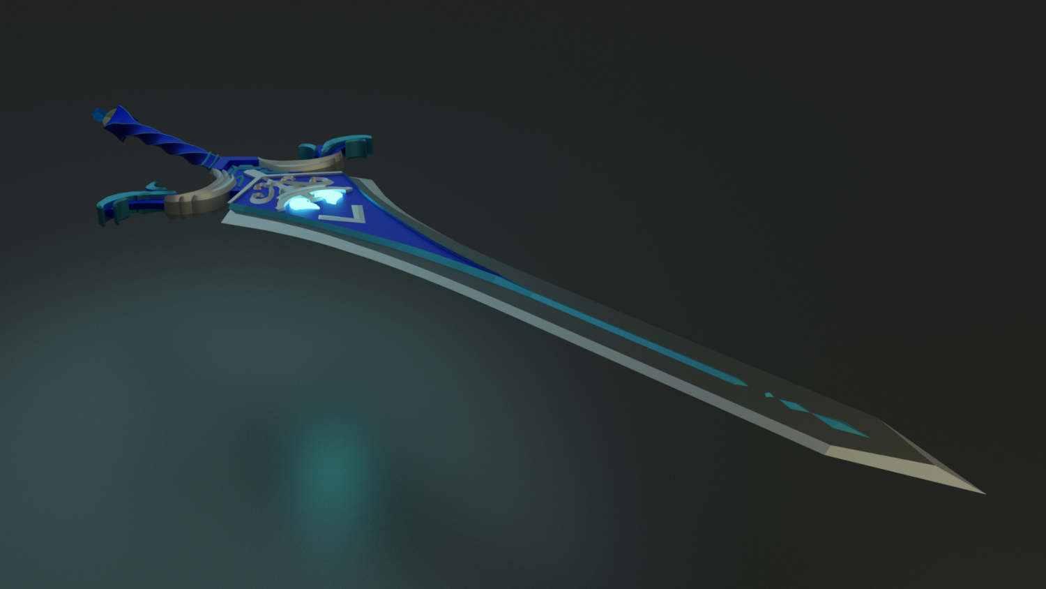 Ceremonial Two-handed Sword from Genshin Impact Model 3D in Perkelahian ...