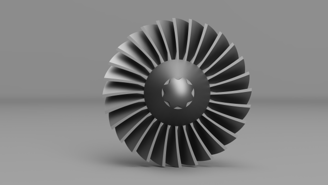 GE TF34 Fan Blade and Nose Cone 3D Model in Parts 3DExport