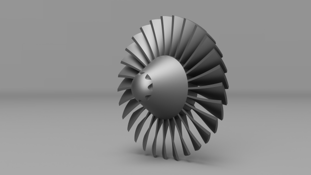 GE TF34 Fan Blade and Nose Cone 3D Model in Parts 3DExport