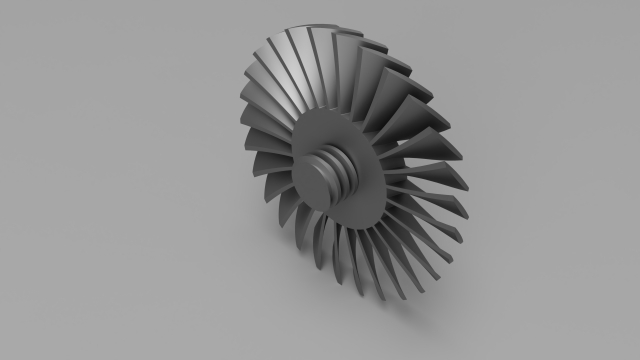 GE TF34 Fan Blade and Nose Cone 3D Model in Parts 3DExport