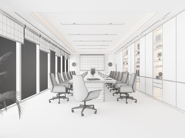 Conference Room 3D Model in Office 3DExport