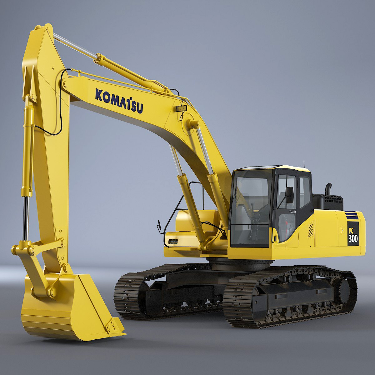 Komatsu Pc300 Hydraulic Excavator Model 3D in Mesin 3DExport