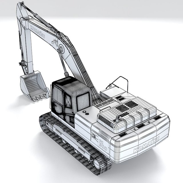 Komatsu Pc300 Hydraulic Excavator 3D Model in Machines 3DExport