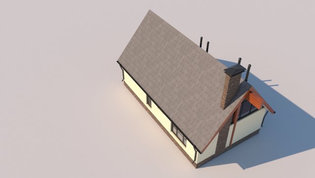 Barn Style Cottage with interior 3D Model in Buildings 3DExport