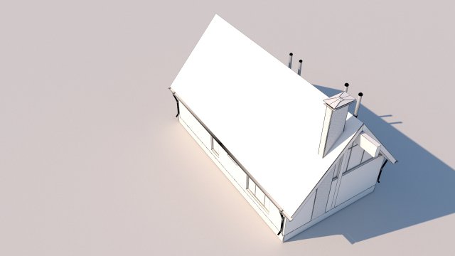 Barn Style Cottage with interior 3D Model in Buildings 3DExport