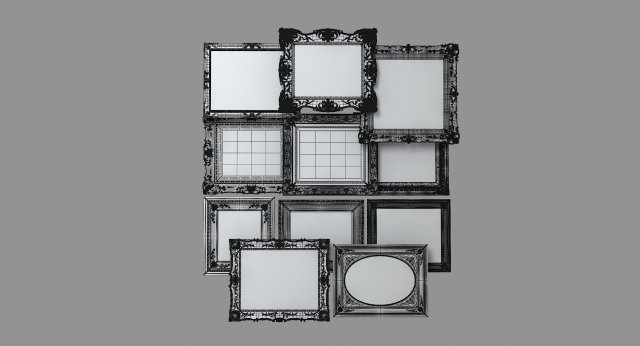 Grand Picture Frame Set 3D Model in Decoration 3DExport
