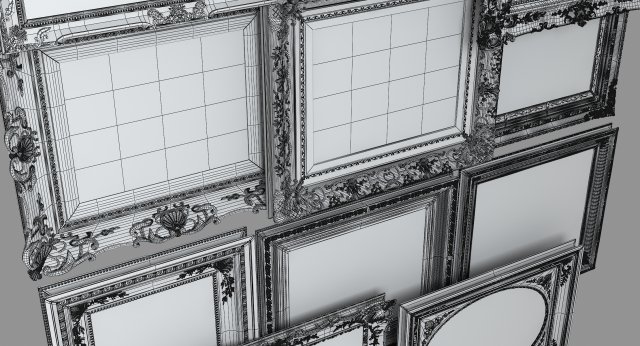 Grand Picture Frame Set 3D Model in Decoration 3DExport