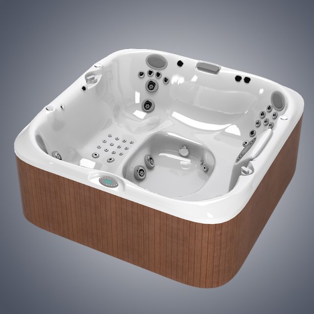 Jacuzzi J-375 Outdoor Spa 3D Model in Bathroom 3DExport