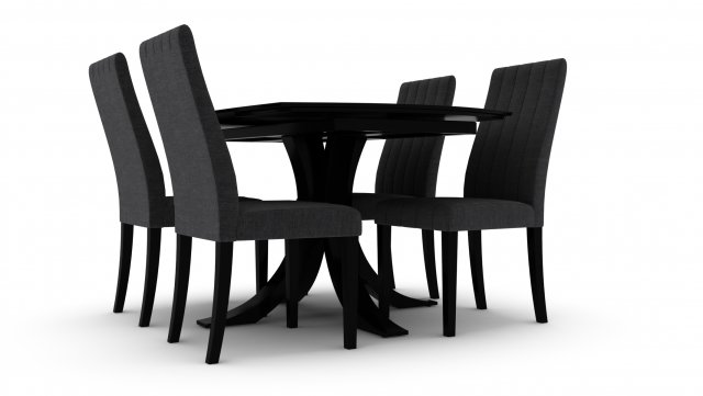 Loft Dining Table Set 3D Model in Table 3DExport