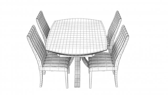 Loft Dining Table Set 3D Model in Table 3DExport