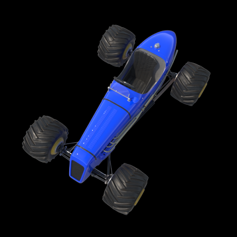 Blue Buggy 3D Model in Concept 3DExport