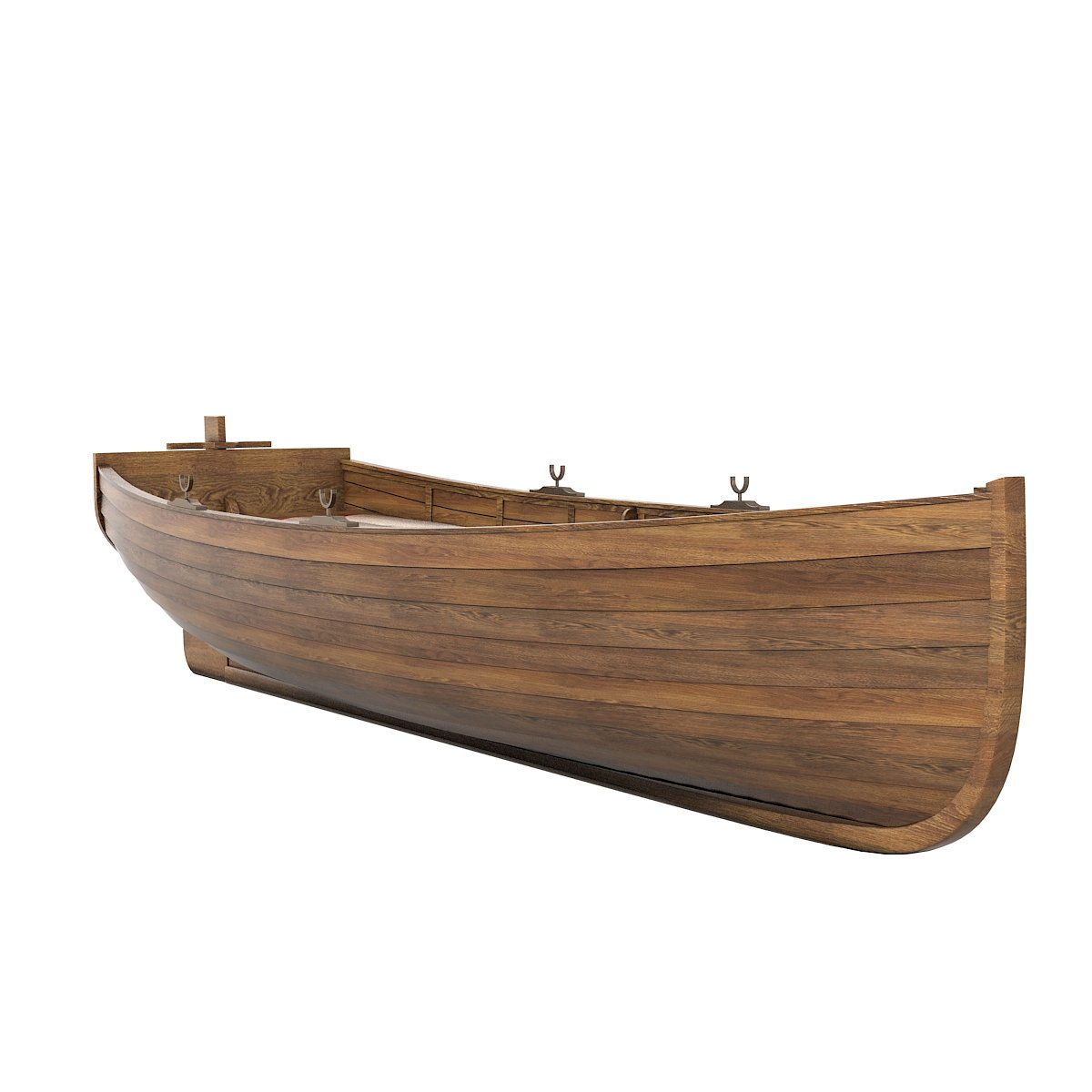 Wooden Row Boat Side View