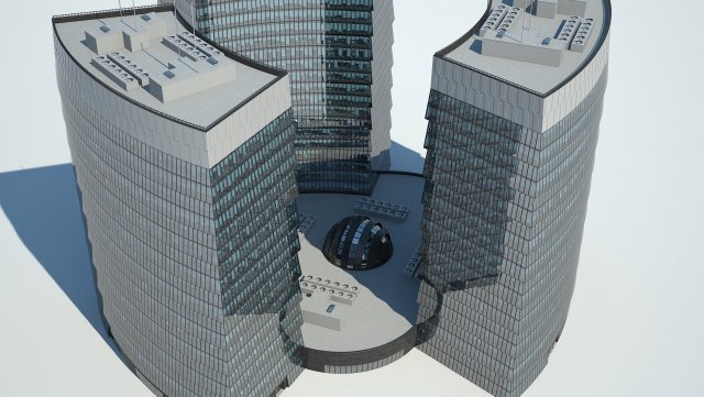 Business Centre 3D Model in Buildings 3DExport