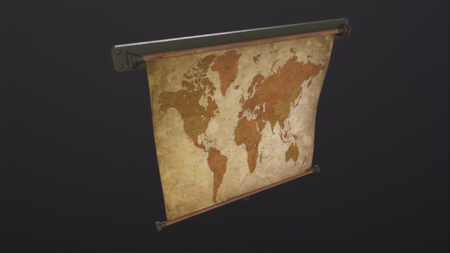 Old World Map 3D Model in Other 3DExport