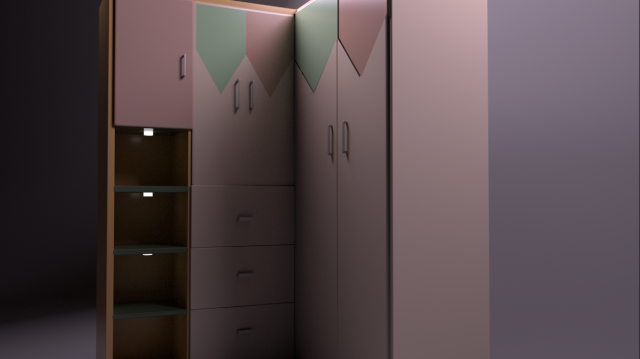 3D Almirah 3D Model in Living Room 3DExport